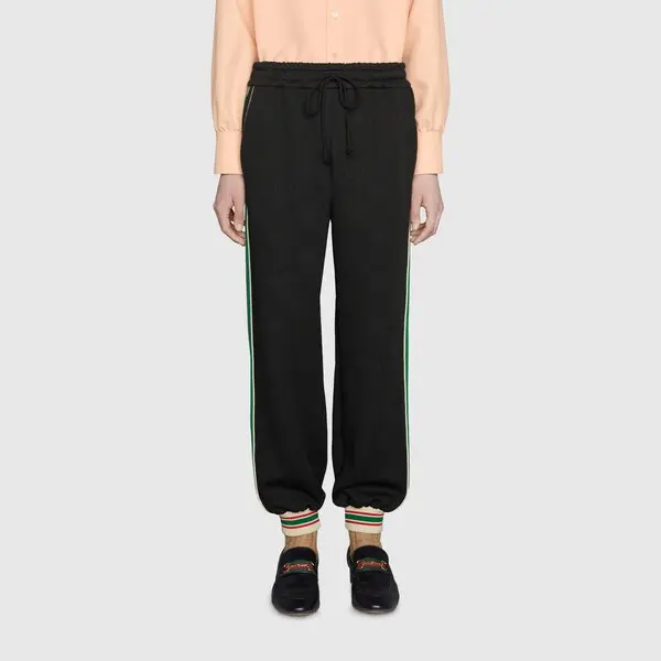 Gucci Classic Red Green Gg Knit Jogging Sports Pants