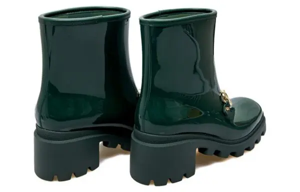 Gucci Rubber Ankle Boot With Horsebit Detailing