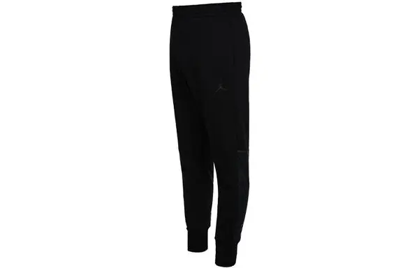 JORDAN Sw Aj11 Hybrid Logo Loose Fleece Lined Bundle Feet Sports Pants - Black