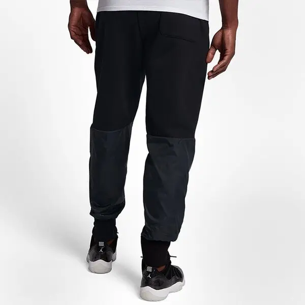 JORDAN Sw Aj11 Hybrid Logo Loose Fleece Lined Bundle Feet Sports Pants - Black