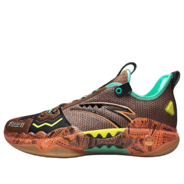ANTA Shock Wave 5 Pro 'focus' Athletic Sneakers - Brown/multicolor