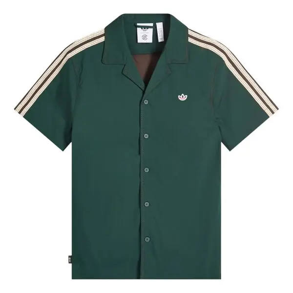 Adidas X Clot Edison Chen Short-sleeved Shirt Asia Sizing 'green Brown - Green/brown
