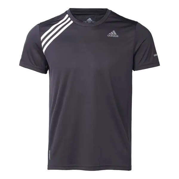 Adidas Plaid Runningtrainingshort-sleevetee - Black