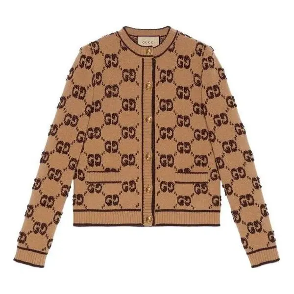 Gucci Gg Wool Boucle Jacquard Cardigan