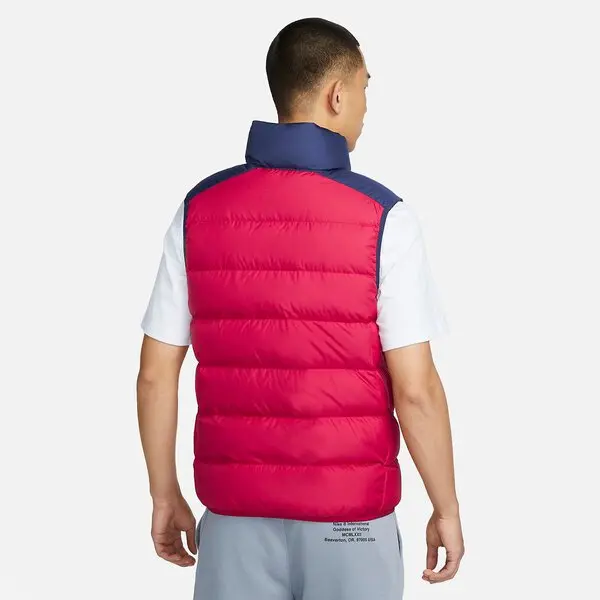 Nike Stand Collar Down Vest - Red/multi-color