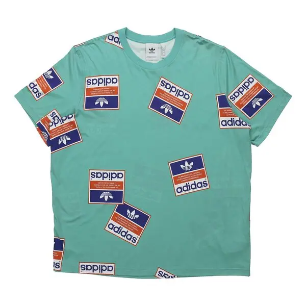 Adidas Originals Printing Round Neck Short Sleeve - Green