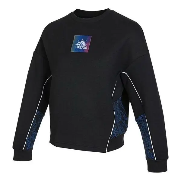 Adidas Crewneck Sweatshirt With Graphic Detail - Black/blue