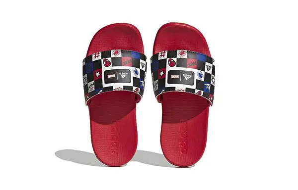 Adidas Adilette Comfort Slide X Disney Spider-man Checkerboard