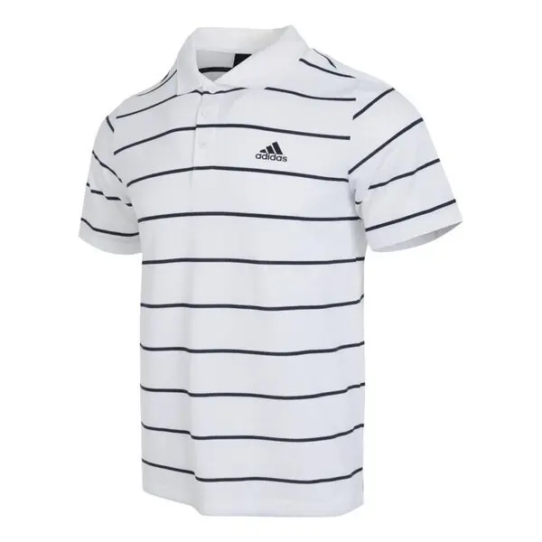 Adidas Fi Stripe Polo Shirts 'white Black - White/black