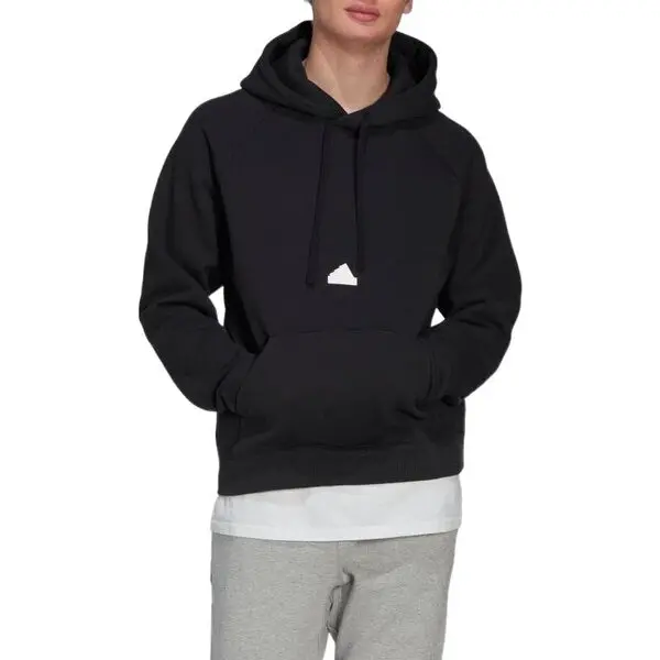 Adidas Solid Color Logo Hooded Sweatshirt - Default Color