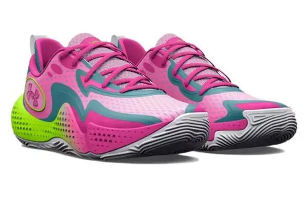 Under Armour Spawn 5 Athletic Sneakers - Grey/pink/lime