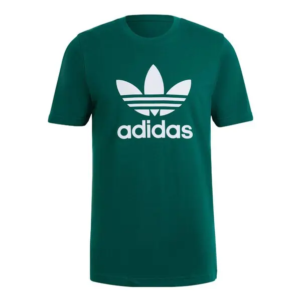 Adidas Originals Solid Color Logo Sports Short Sleeve Green - Multi-color
