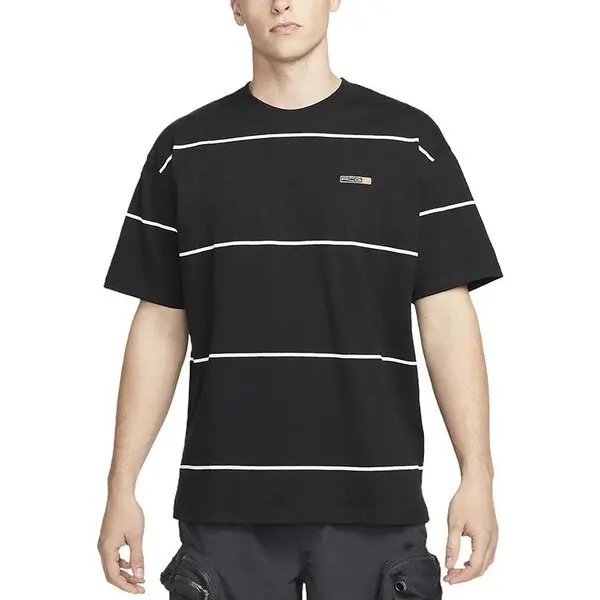 Nike Ss22 Stripe Round Neck Pullover Short Sleeve Black