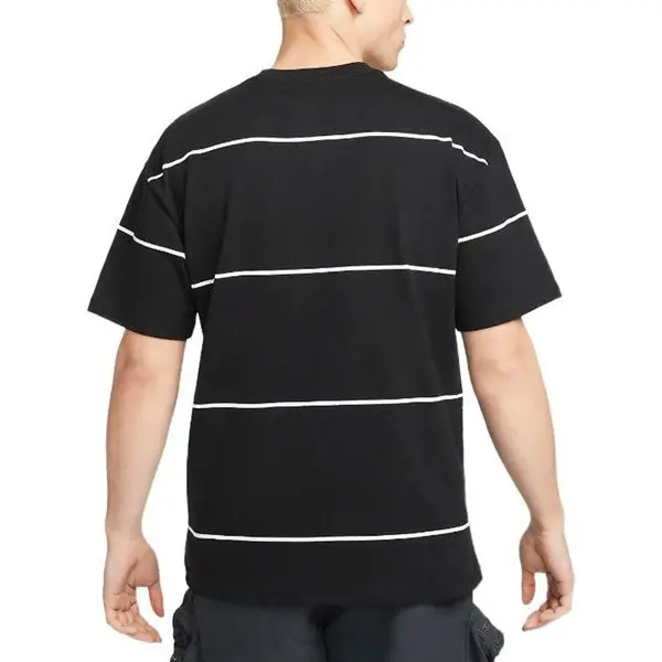 Nike Ss22 Stripe Round Neck Pullover Short Sleeve Black - Multi-color