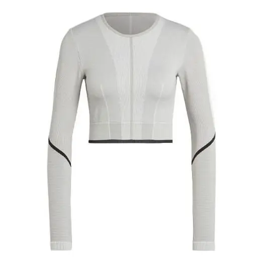 Adidas By Stella Mccartney Truestrength Long Sleeve Top - Mgh Solid Grey/white/black