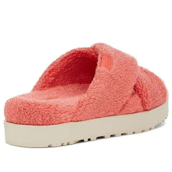 UGG Fuzz Sugar Terry Cross Slide Slippers - Pink