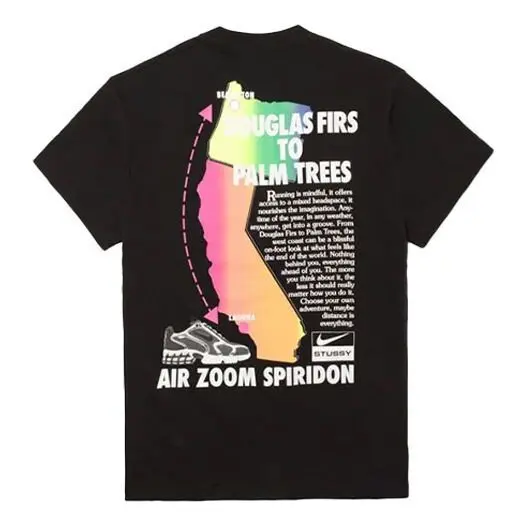 Nike X Stussy Crossover Logo Graffiti Printing T-shirt - Black
