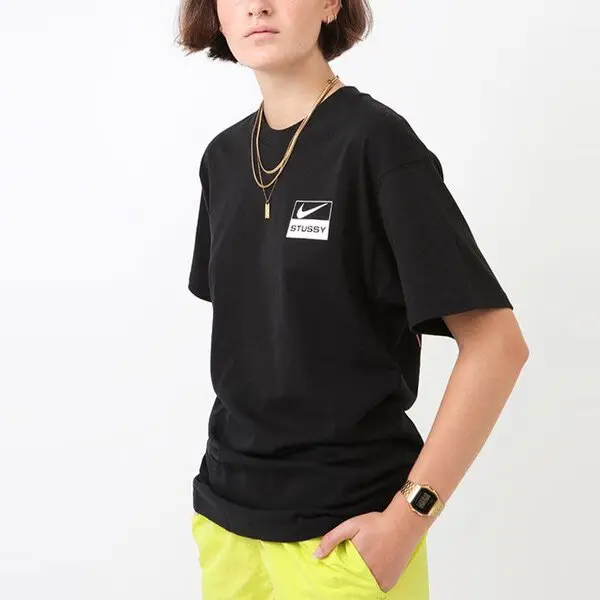Nike X Stussy Crossover Logo Graffiti Printing T-shirt - Black