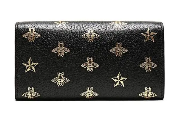 Gucci Padlock Metallic Bee Star Chain Wallet Shoulder Bag
