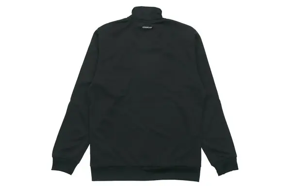 Adidas Track Jacket With Stand Collar And Signature Stripes - Black