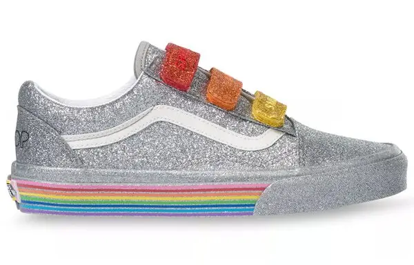 VANS Old Skool V "silver Rainbow" Glitter Sneakers - Silvergray