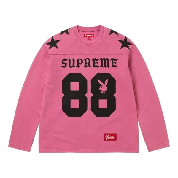 Supreme X Playboy Long Sleeve Football T-shirt - Pink