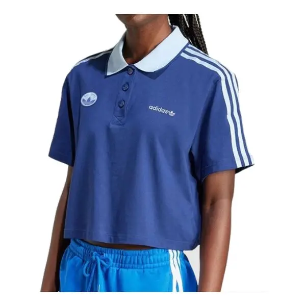 Adidas Cropped Polo Shirt With Collar