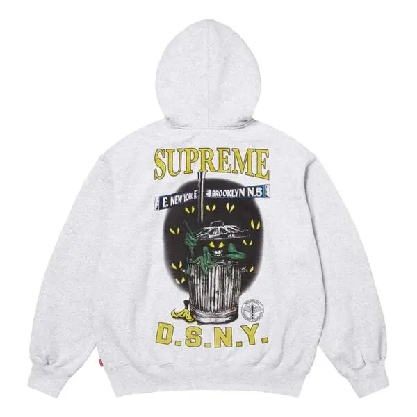 Supreme X Dsny Zip Up Hooded Sweatshirt - Ash Grey