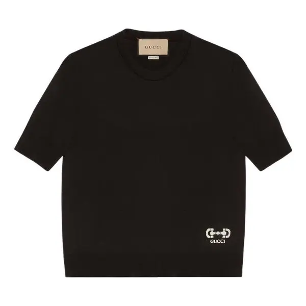 Gucci Fine Wool Top With Horsebit Intarsia