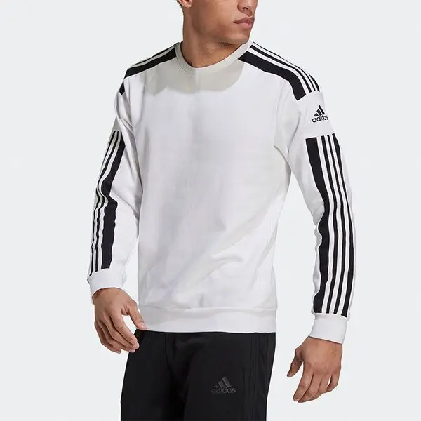 Adidas Long Sleeve Pullover With Striped Logo Detailing