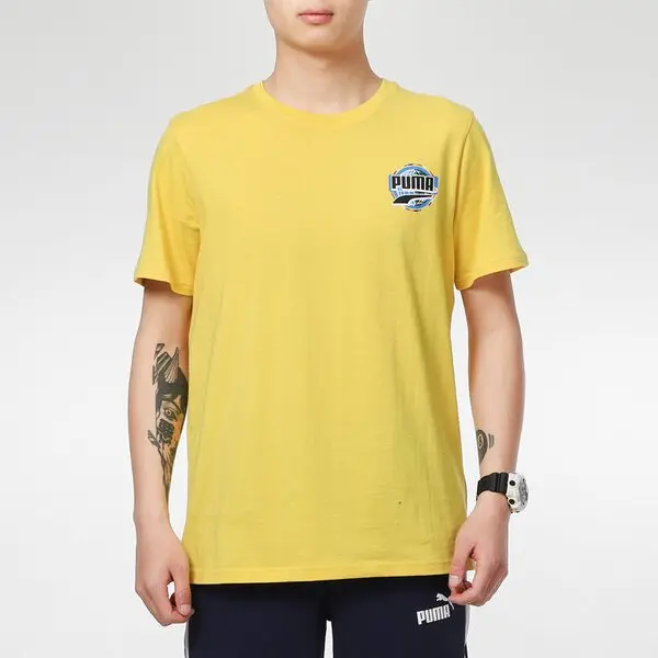PUMA Graphic T-shirt 'yellow Black - Yellow/black