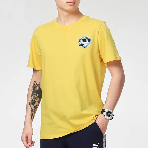 PUMA Graphic T-shirt 'yellow Black - Yellow/black
