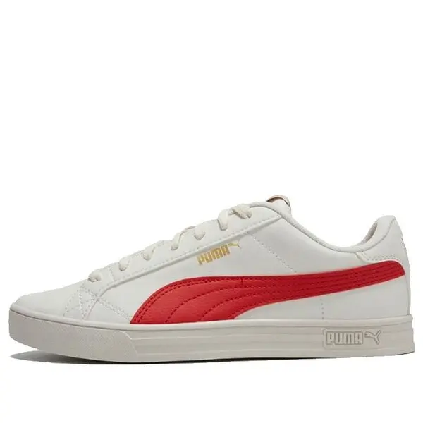 PUMA Smash Vulc V3 Lo Sneakers - White/red