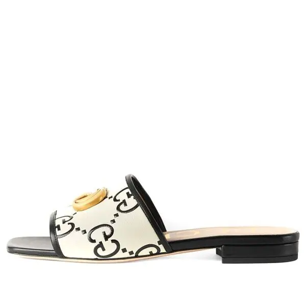 Gucci Gg Slide Sandal - Black/white