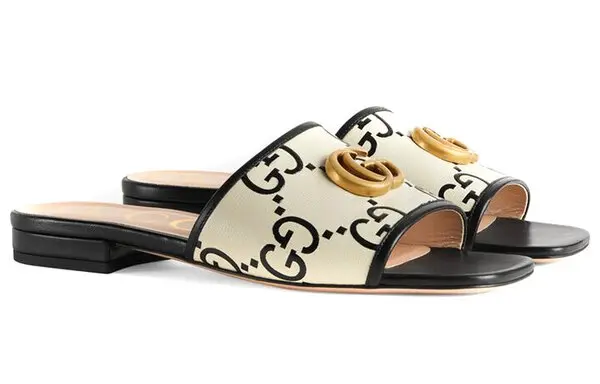 Gucci Gg Slide Sandal - Black/white
