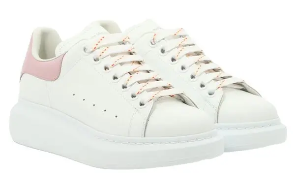 Alexander McQueen Oversized Larry Leather Sneakers - White/pink
