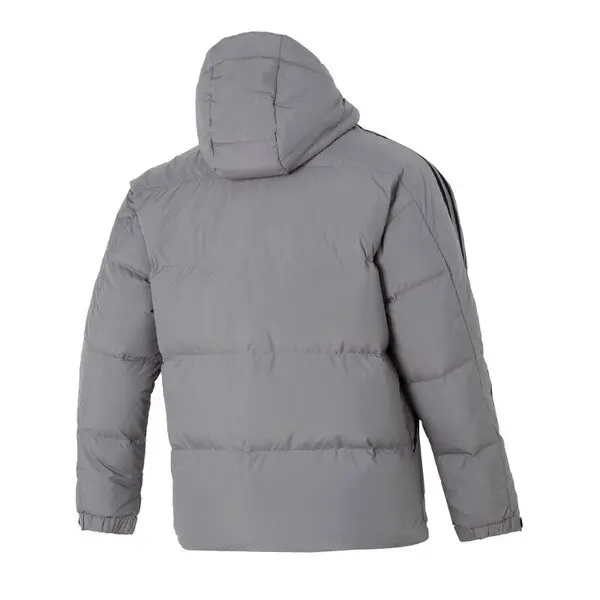 Adidas 3-stripe Puff Down Coat - Grey/black