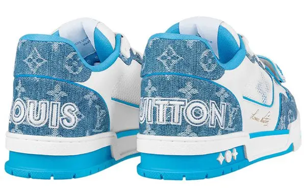 LOUIS VUITTON Trainer High Top Sneakers - White/blue