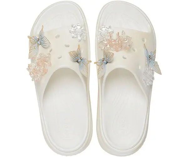 CROCS Embellished Platform Slides