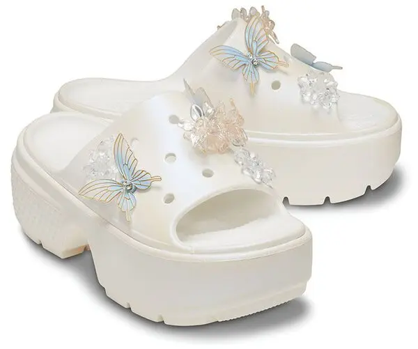 CROCS Embellished Platform Slides
