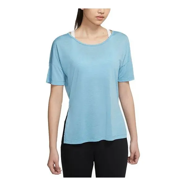 Nike As W Ny Df Layer Ss Top - Blue