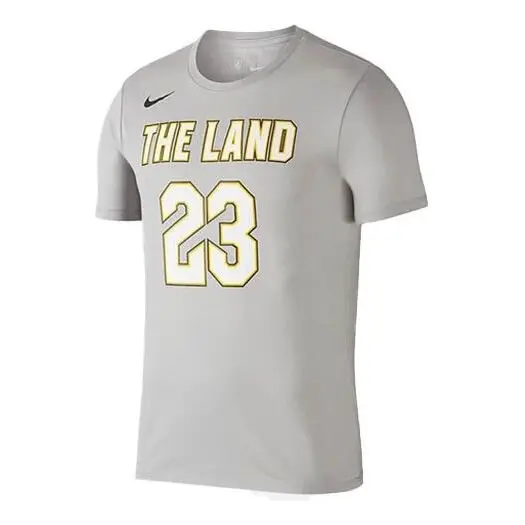 Nike Nba Basketball Sports Round Neck Short Sleeve Cleveland Cavaliers Lebron James No. 23 Gray T-shirt - Multi-color