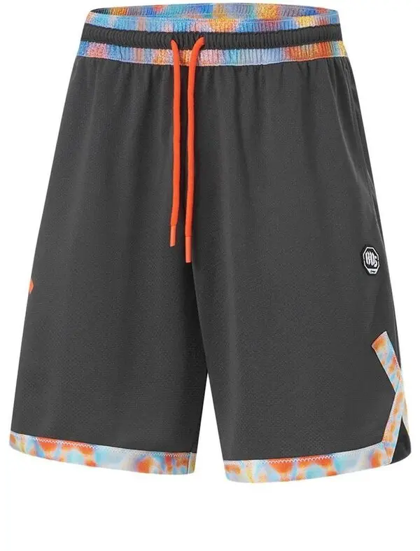 LI-NING Badfive Graphic Basketball Shorts - Dark Grey/multi-color