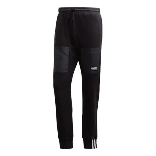 Adidas Originals Vocal Pants Logo Printing Splicing Bundle Feet Sports Pants - Black