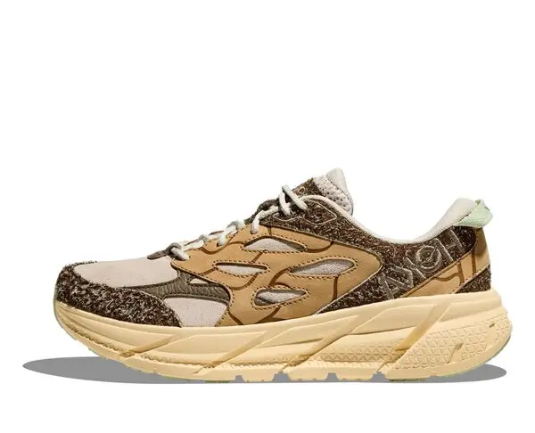Hoka One One Clifton L Suede - Brown/orange/yellow