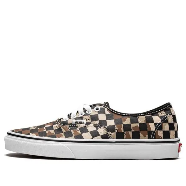 VANS Authentic Camo Checkerboard Lace-up Sneakers - Black/brown