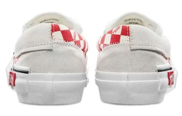 VANS Slip-on Cap Low Top Skate Shoes - Red/white
