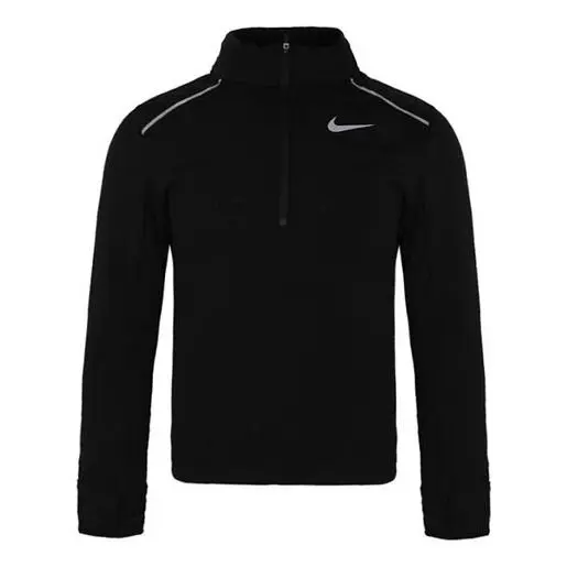 Nike Dri-fit Running Training Fleece Lined Long Sleeve Top - Black