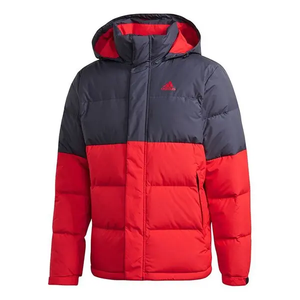 Adidas C/ Outdoor Colorblock Sports Hooded Down Jacket - Red