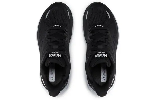 Hoka One One Clifton 8 Wide Athletic Sneakers - Black/white